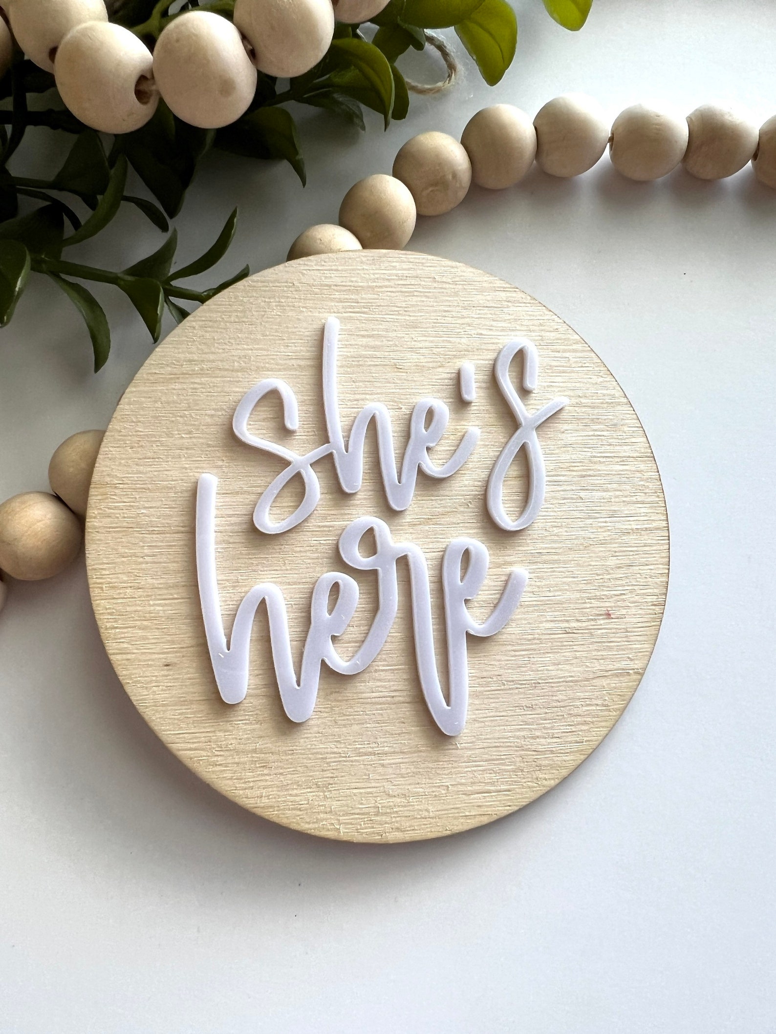 He's Here, She's Here SVG, Birth Announcement Sign, Wood & Acrylic Sign ...