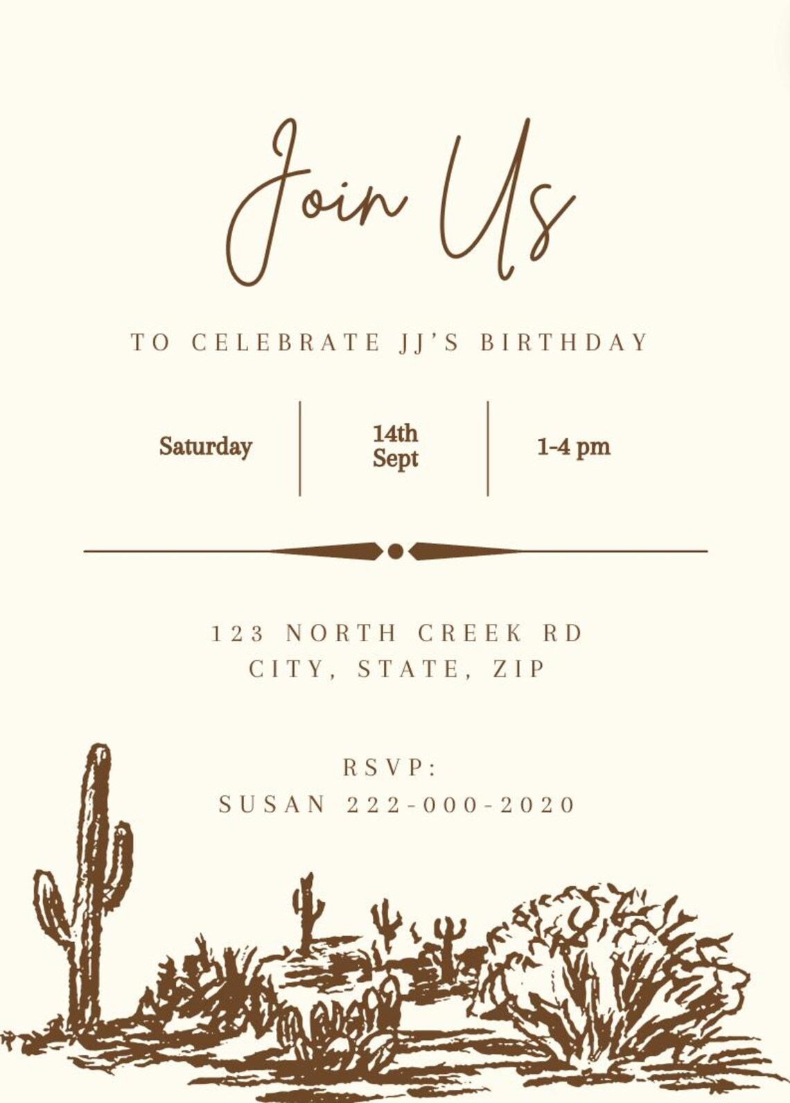 Simple Western Party Invite, Editable Digital Download Template - Etsy