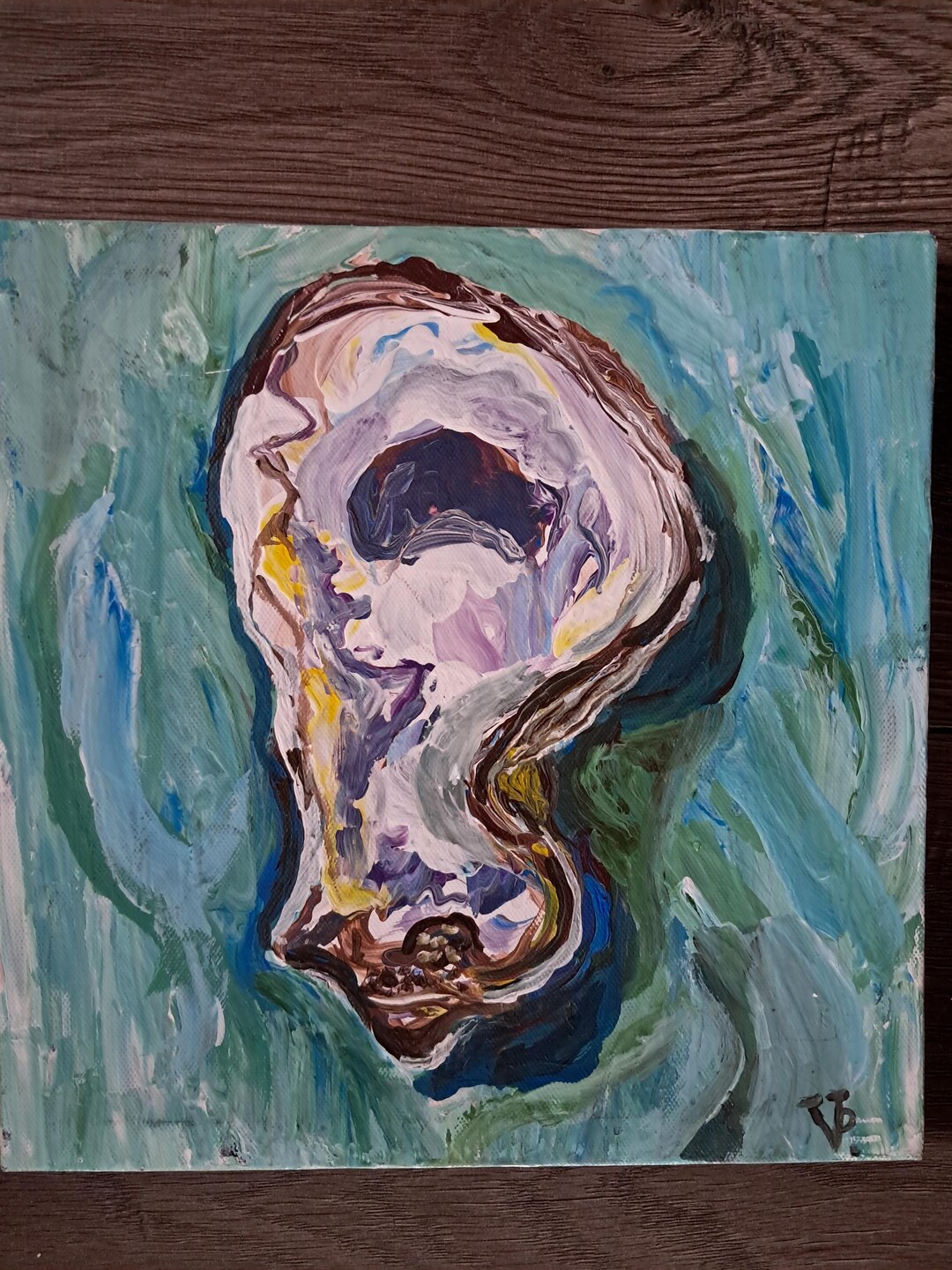 Oyster Shell Acrylic Painting - Etsy
