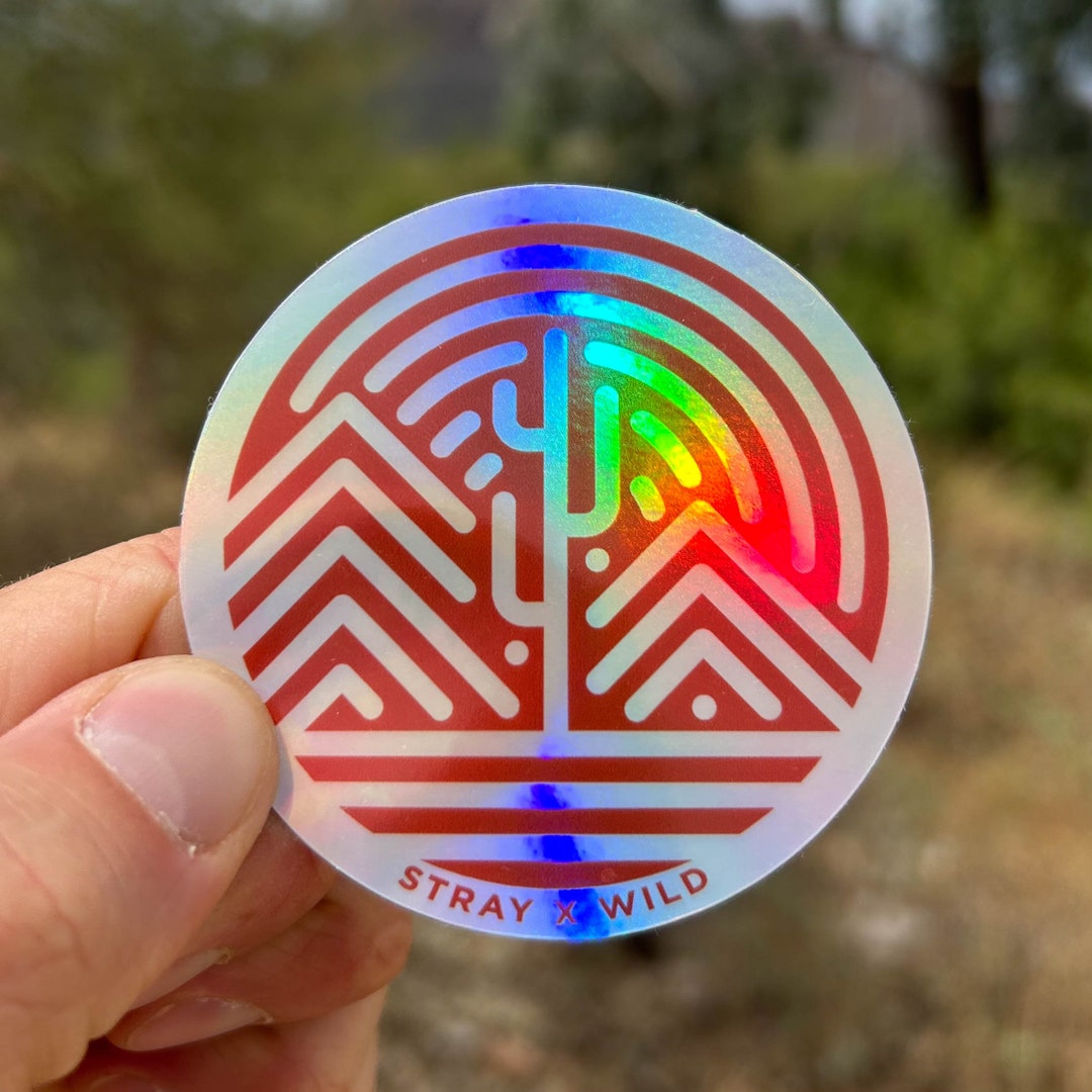 Southwest Saguaro Explore More Holographic Vinyl Stickers, Laptop ...