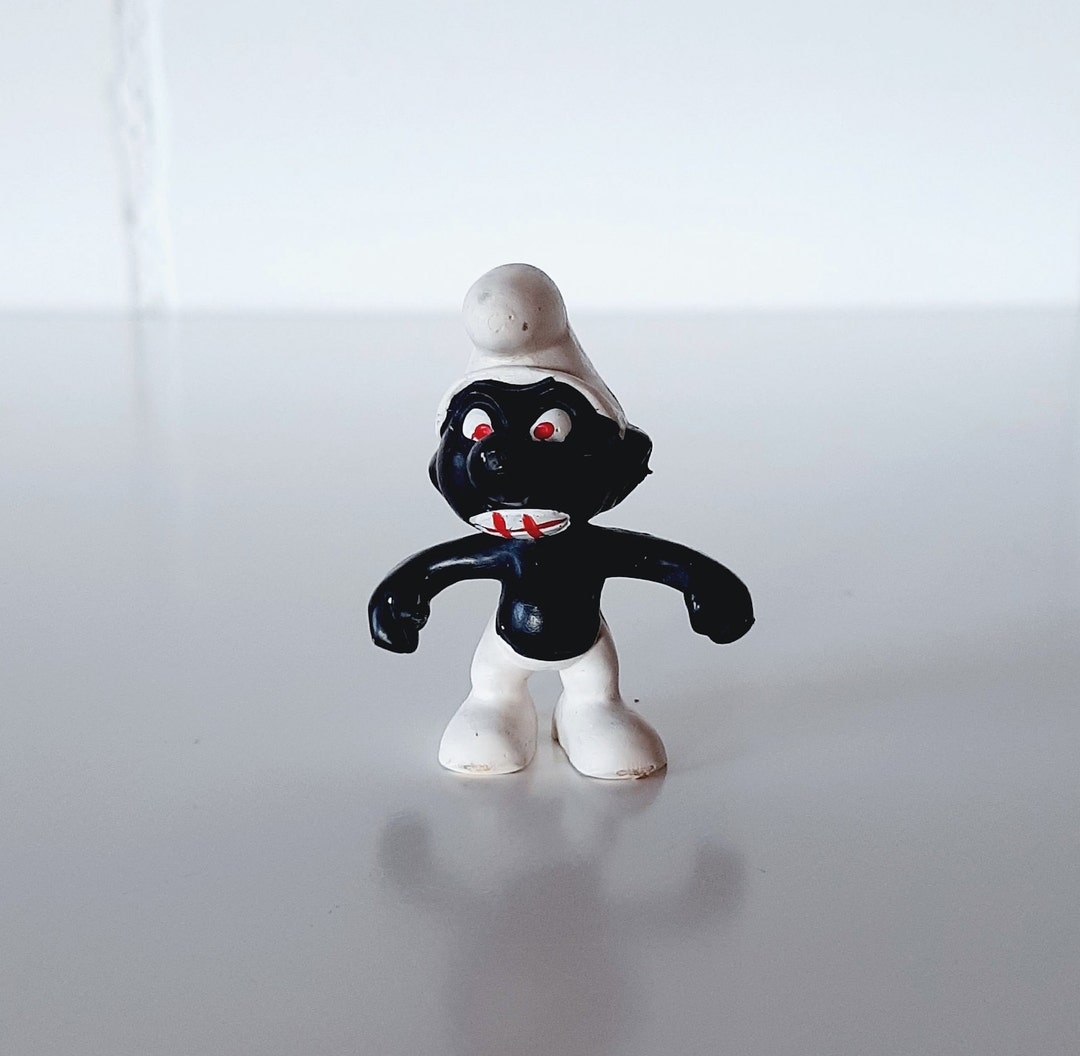RARE 1966 Angry Black Smurf With Red Eyes and Mouth #20007 - Vintage ...