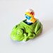 Smurfette Driving a Green Frog Car Diecast 1:43 1983 Made in Italy ESCI ...
