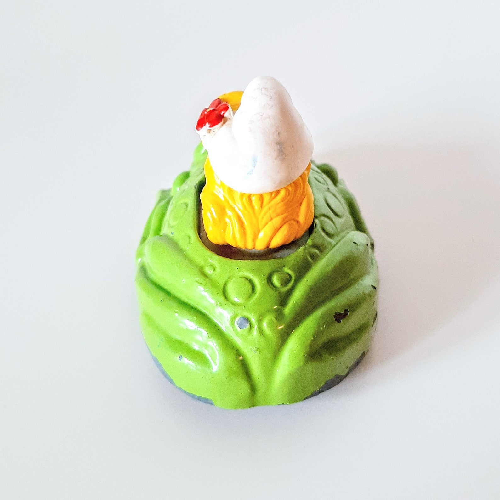 Smurfette Driving a Green Frog Car Diecast 1:43 1983 Made in Italy ESCI ...