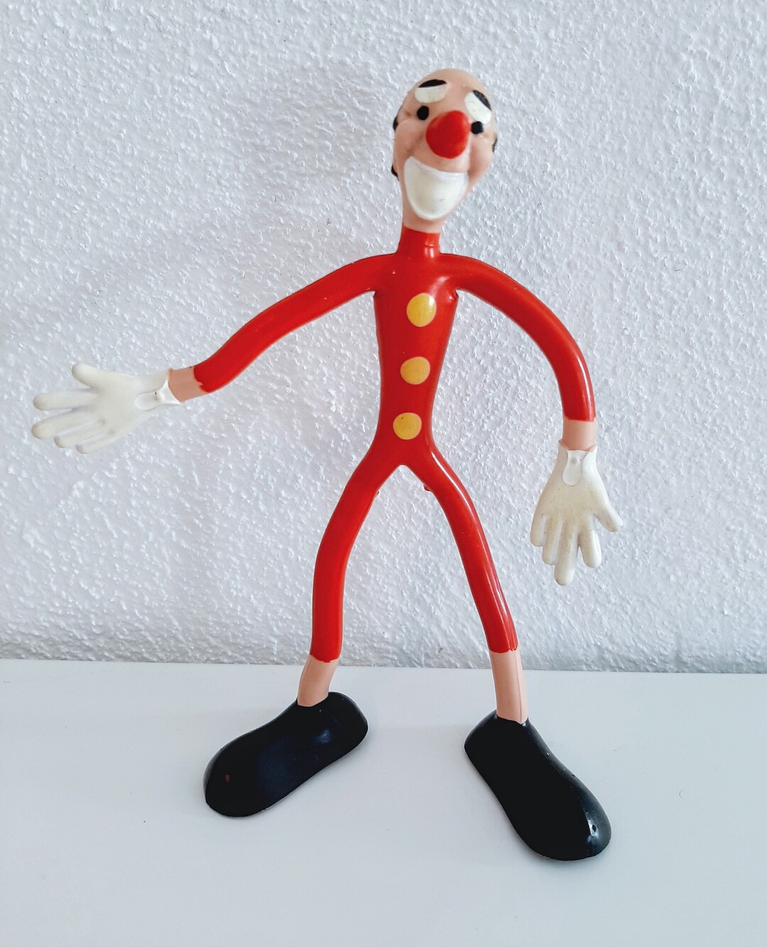 Schleich Red Bendy Clown - Vintage Flexible Rubber Toy - 1960s West ...