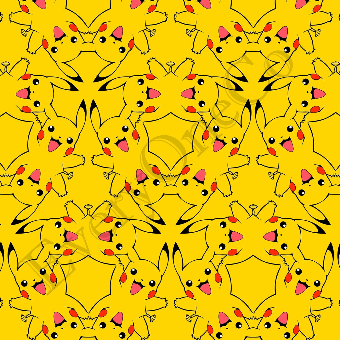 Pokémon Pikachu Digital Paper Pattern, PNG Instant Download, Seamless ...