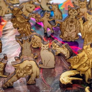 Magician Cat Wooden Puzzle: Double-sided, 180 Pieces, 14.5"x 11.4 ...