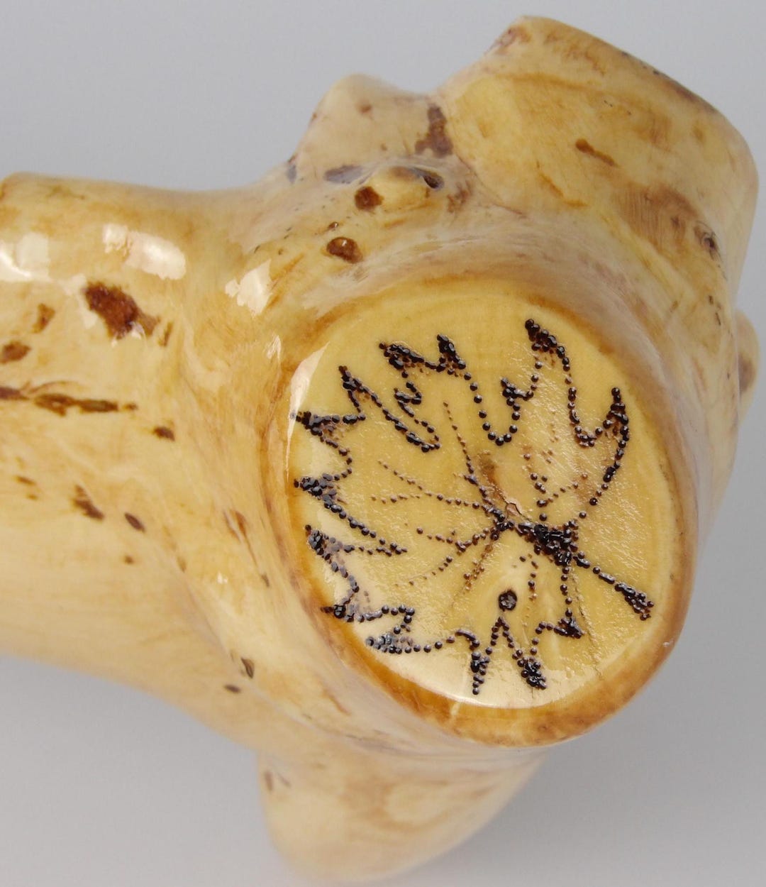 Wood Burned Maple Walking Stick: Hook Top Hiker With Fire Starter - Etsy