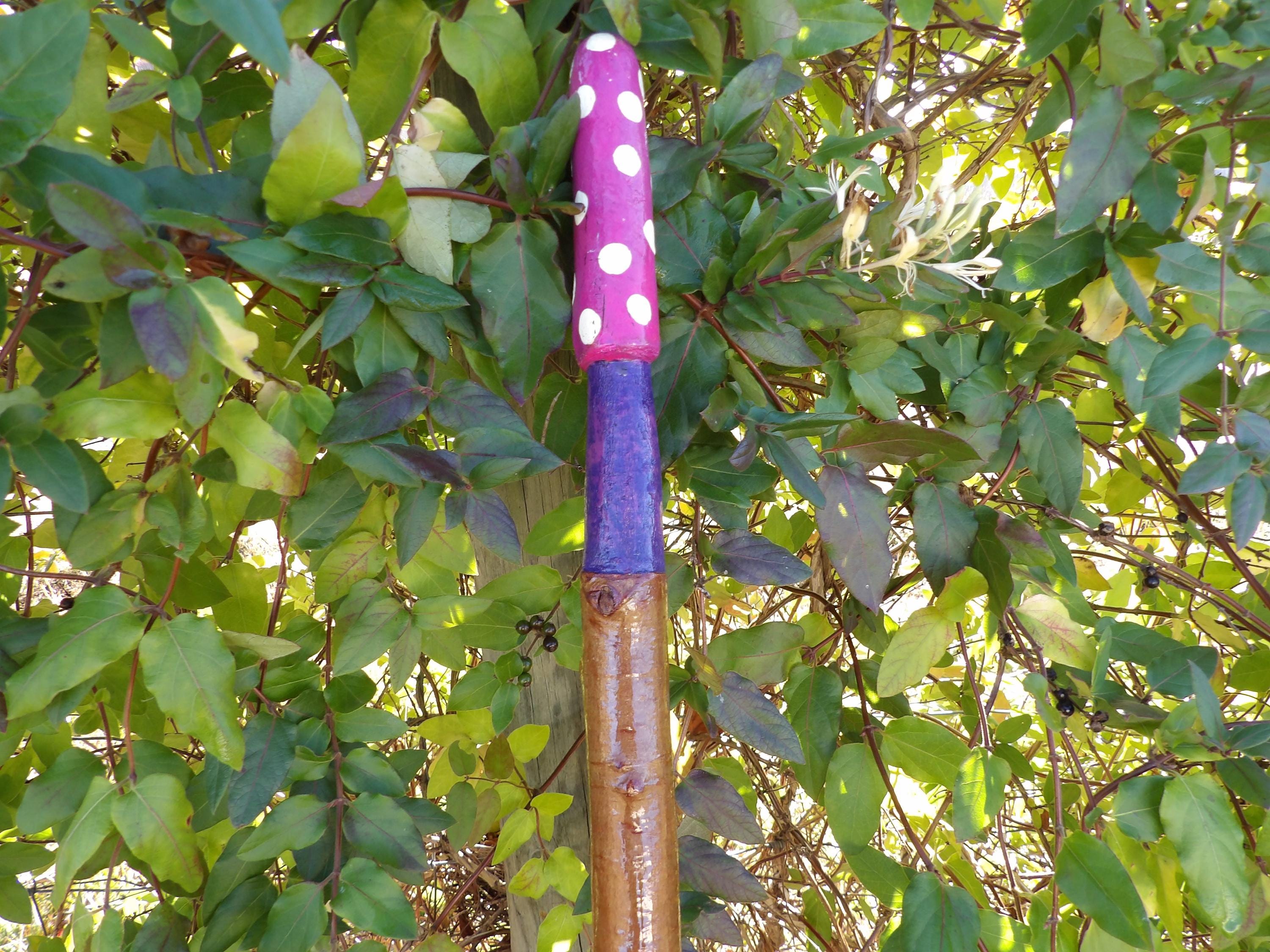 Hand Crafted Walking Stick Sycamore Wood, Twisted Stick, Mushroom Top ...
