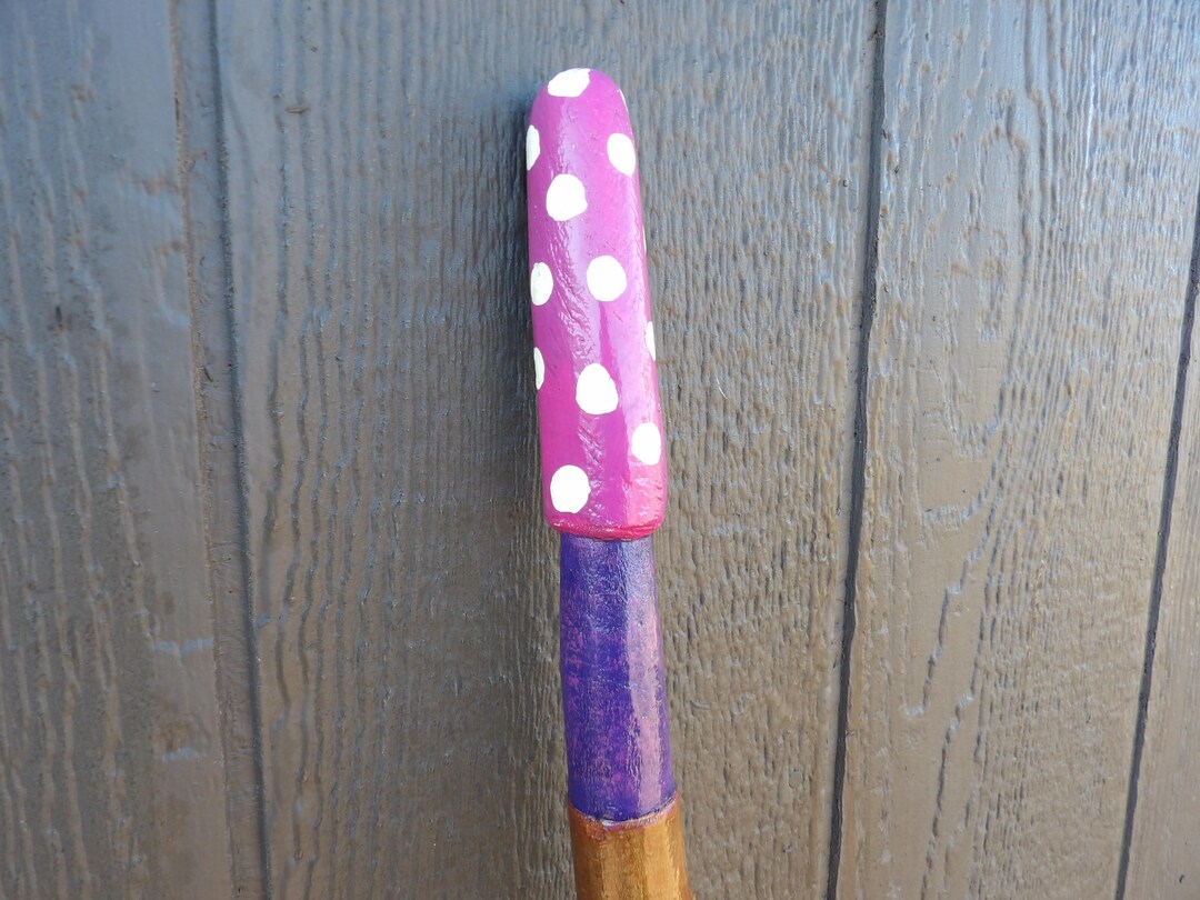 Hand Crafted Walking Stick Sycamore Wood, Twisted Stick, Mushroom Top ...