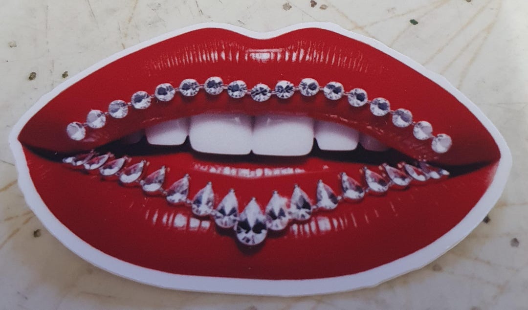 Hot Red Lips and Black Hot Lips Sticker, Waterproof, Vinyl. - Etsy