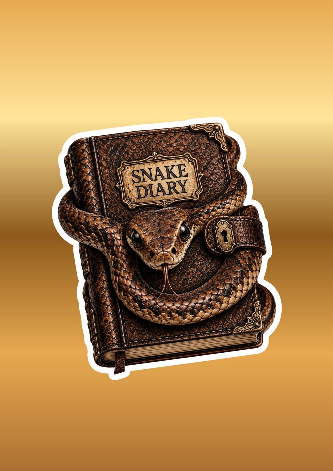 Brown Snake Book Sticker - Etsy Australia