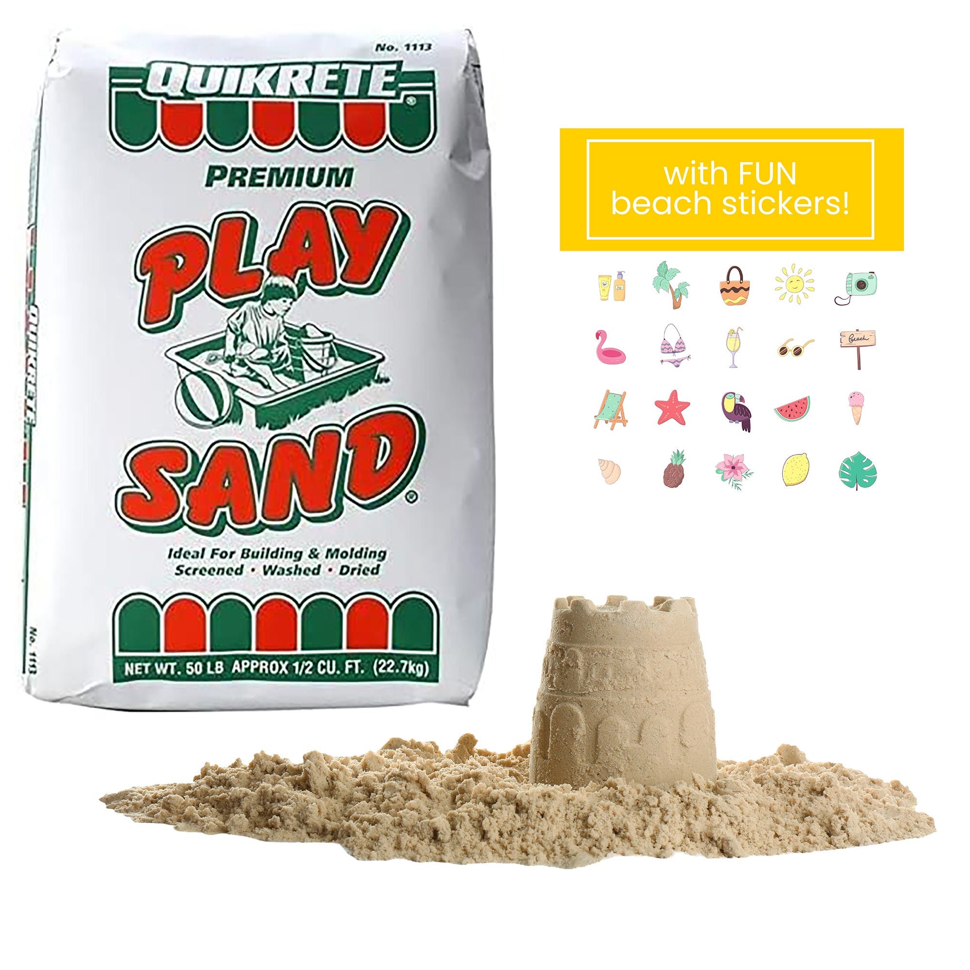 50 LB Premium Grade Quikrete Play Sand for Sandbox, Craft Sand, and ...