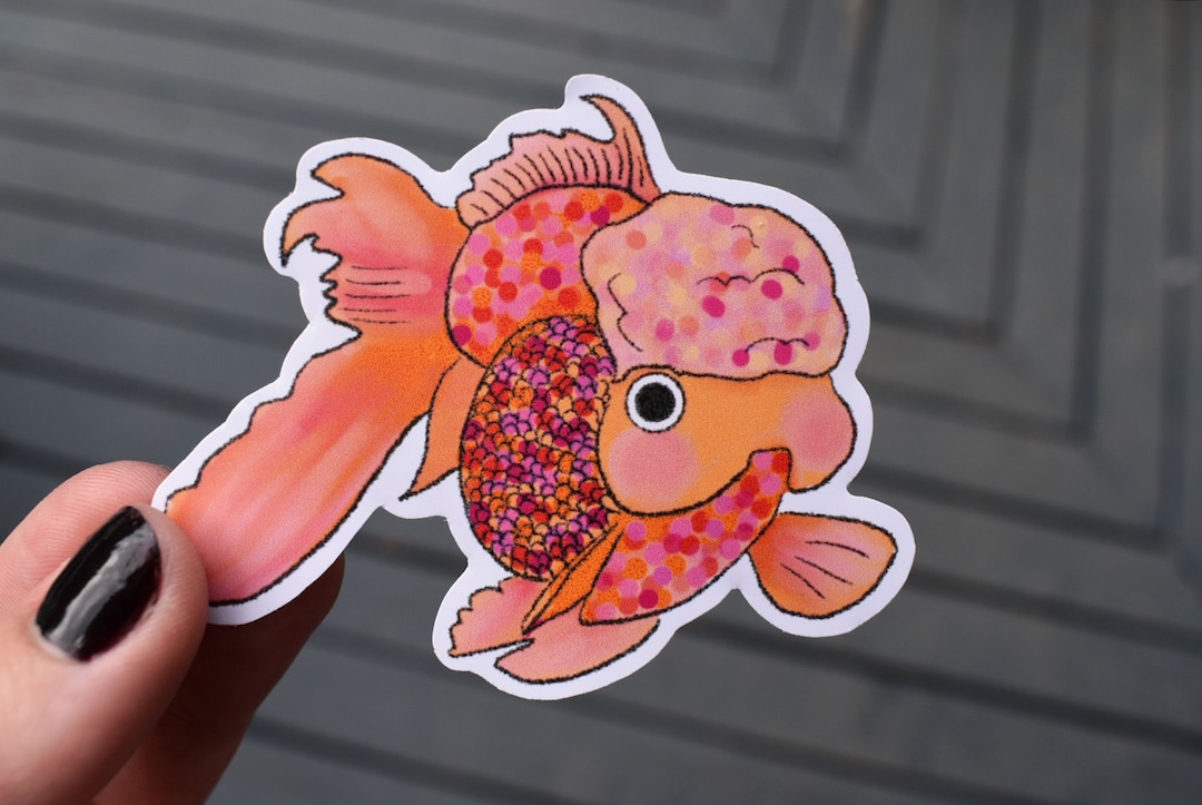 Pink and Oranger Gold Fish Sticker| Gold Fish| Sticker| Stickers ...