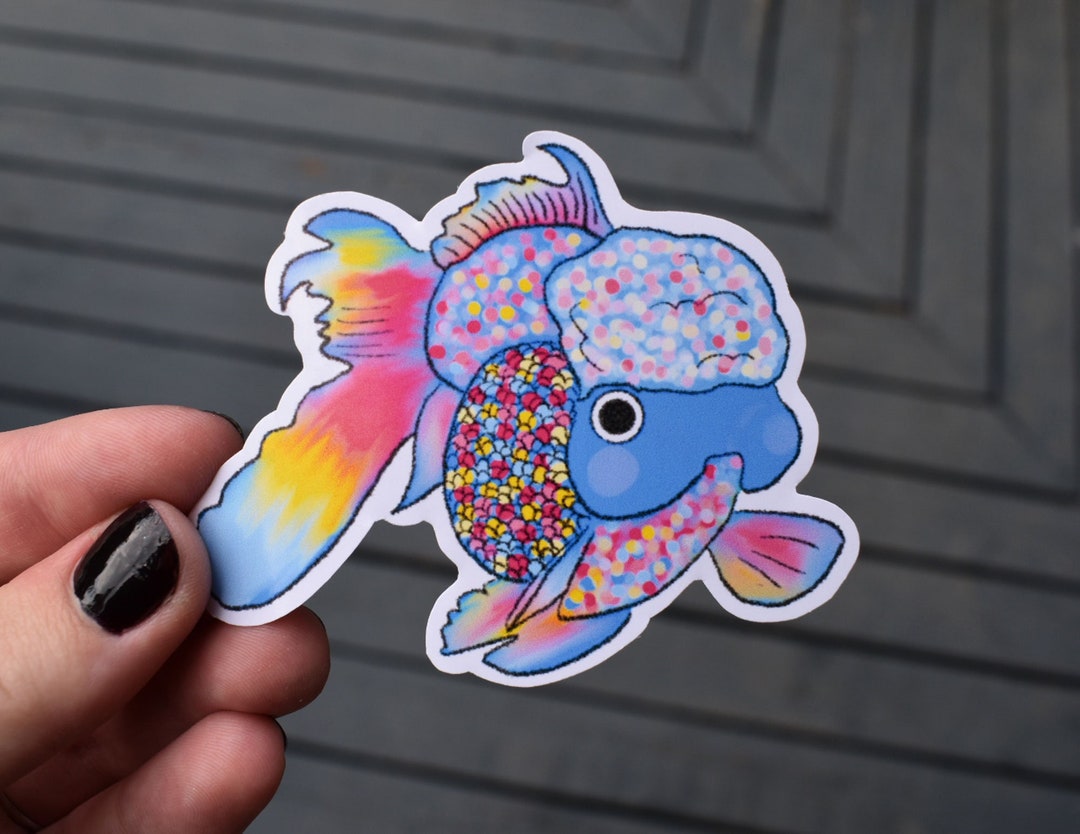 Rainbow Gold Fish Sticker| Gold Fish Sticker| Sticker| Waterproof ...