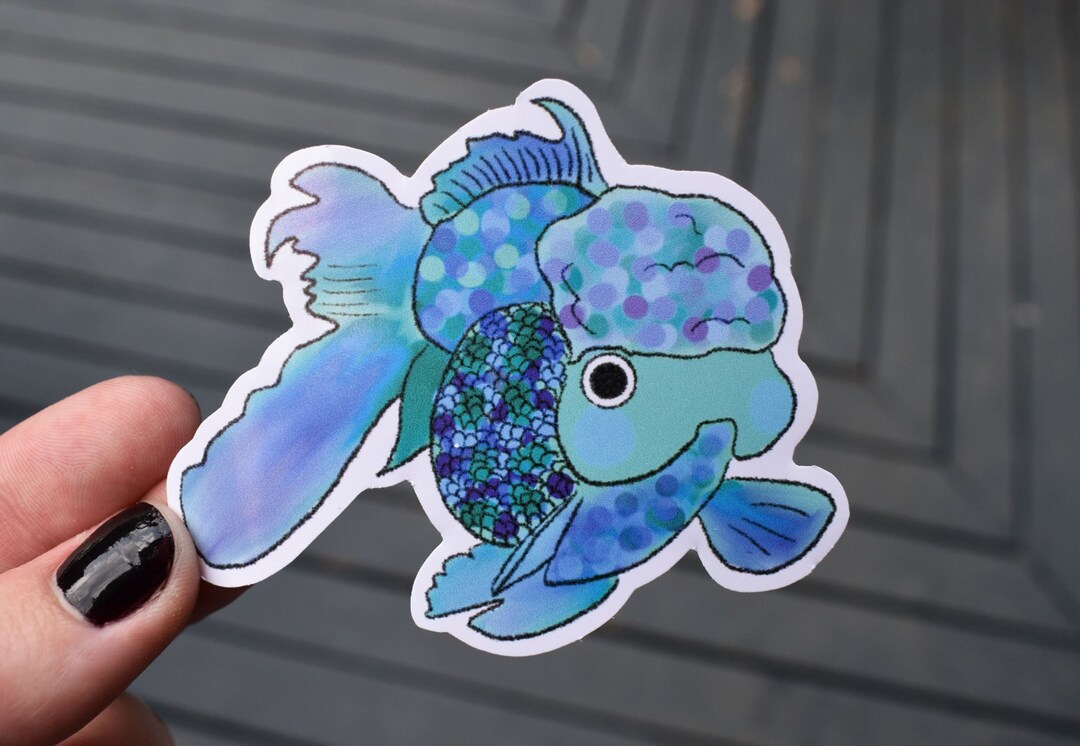 Blue and Purple Gold Fish| Gold Fish Sticker| Sticker| Stickers| Gold ...