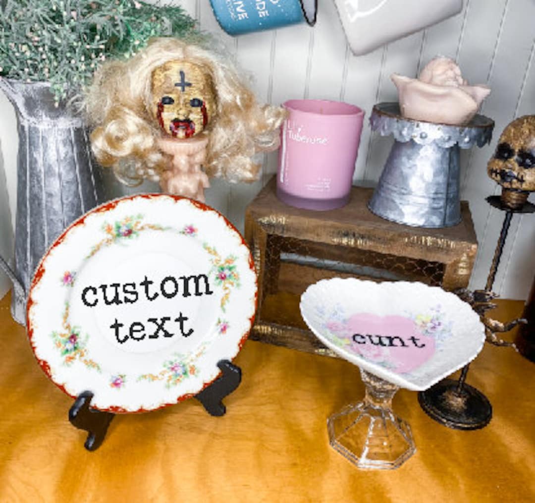 Upcycled Vintage Style Plate, Custom, Customizable, Funny Plate ...