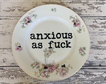 Vintage Upcycled Funny Plates, Profanity, Sarcastic Decor, Country Home ...