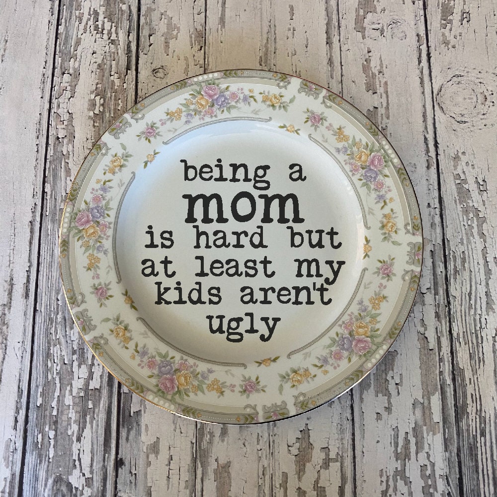 Vintage Upcycled Funny Plates, Mom of the Year, Sarcastic Decor ...
