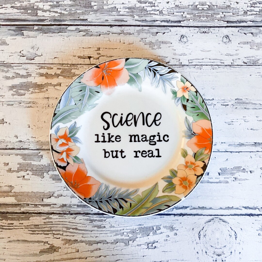Upcycled Vintage Style Plate, Science Magic #43, Funny Plate, Y2K ...