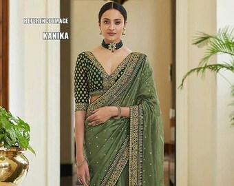 Two Color Saree - Etsy