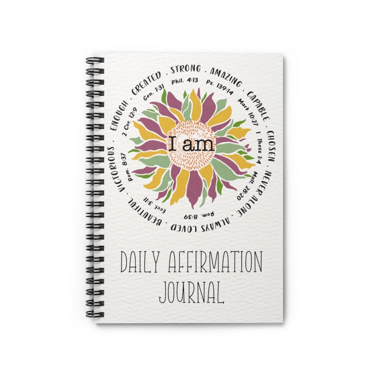 Spiral Notebook Daily Affirmation Journal Bible Verse Messages ...