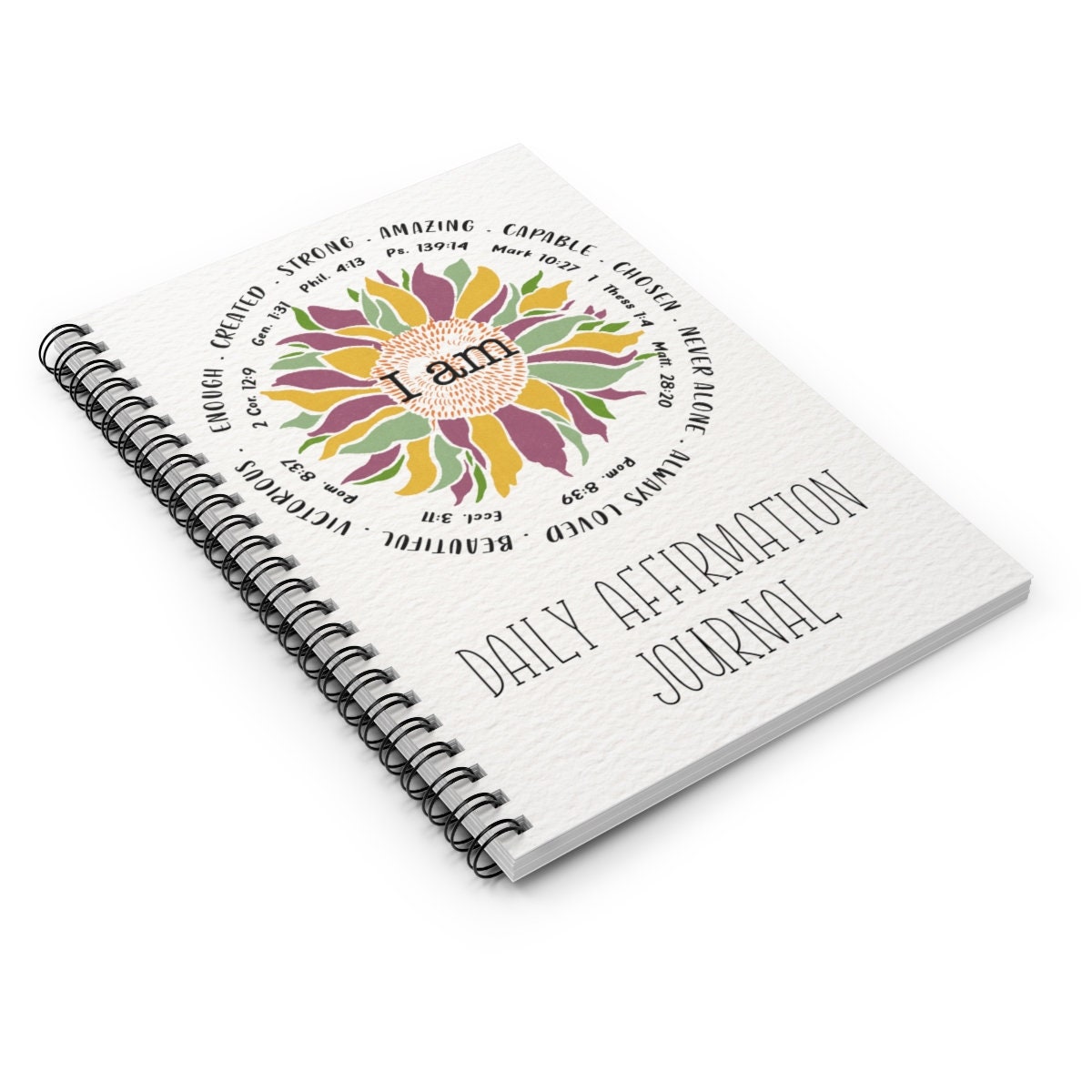Spiral Notebook Daily Affirmation Journal Bible Verse Messages ...