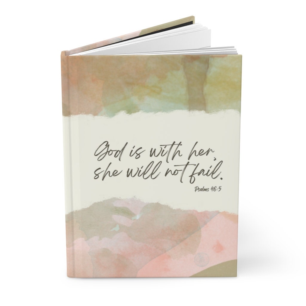 Christian Journal | God is With Her, She Will Not Fail | Hard Cover ...