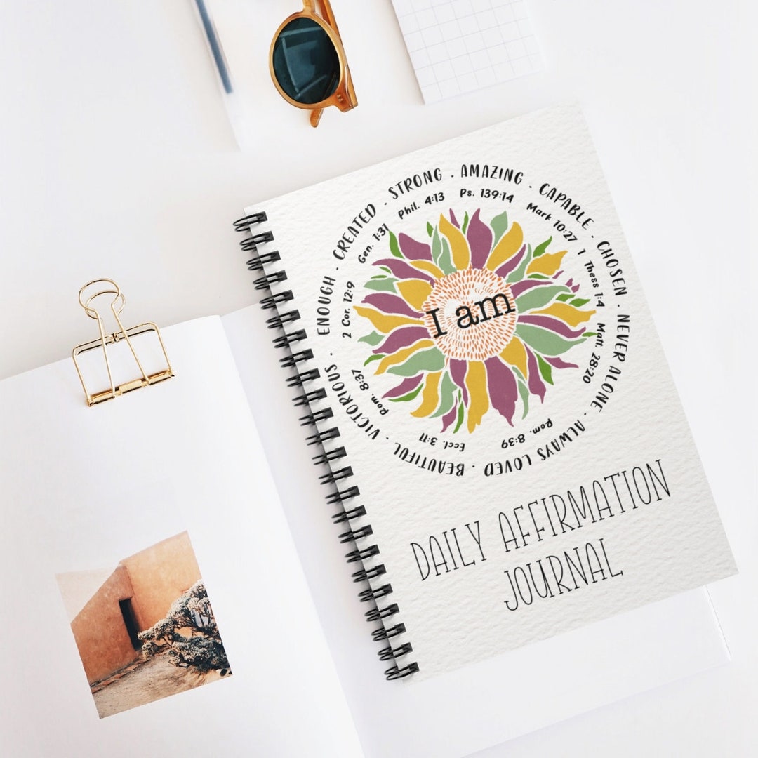 Spiral Notebook | Daily Affirmation Journal | Bible Verse Messages ...
