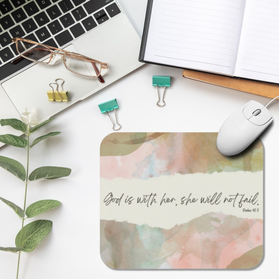 Christian Mouse Pad | God is With Her, She Will Not Fail | Aesthetic ...