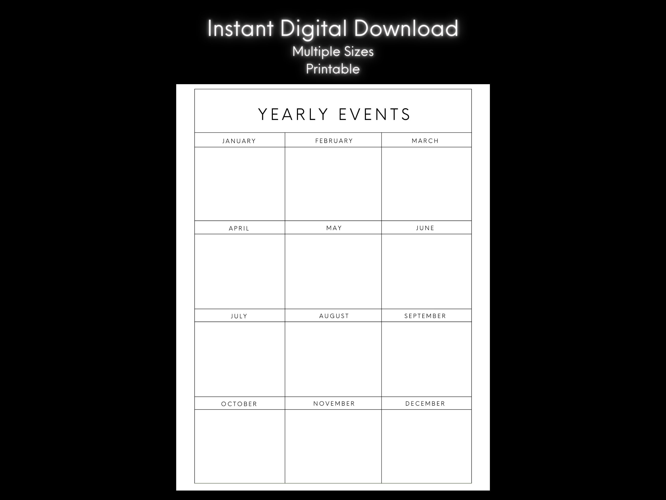 Yearly Planner Tracker, Year Printable Planner, Planner Inserts ...
