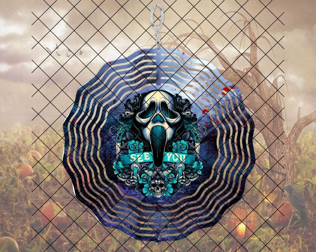 Scary Face Halloween Wind Spinner PNG - Etsy