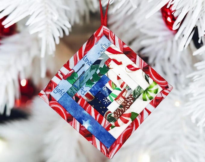 Unique Log Cabin Quilt Block Christmas Ornament Hostess Gifts for ...