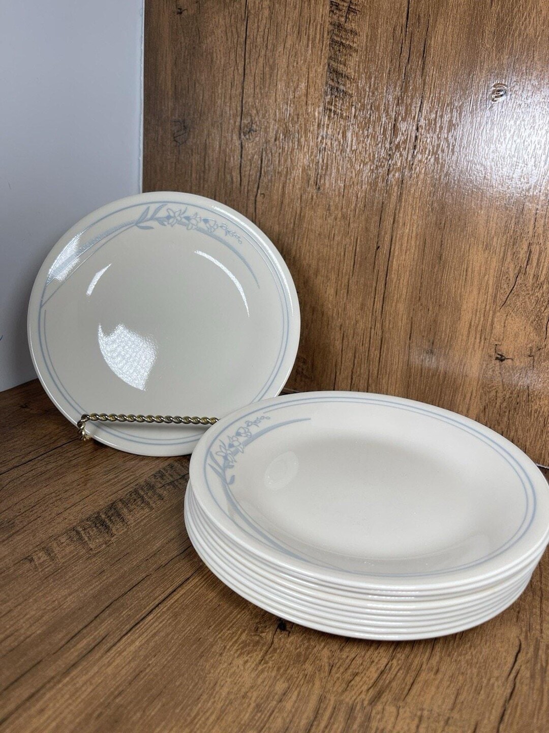 Corelle Blue Lily Plates 6 3/4" Dessert Bread Side Dish Plate Lot Set ...
