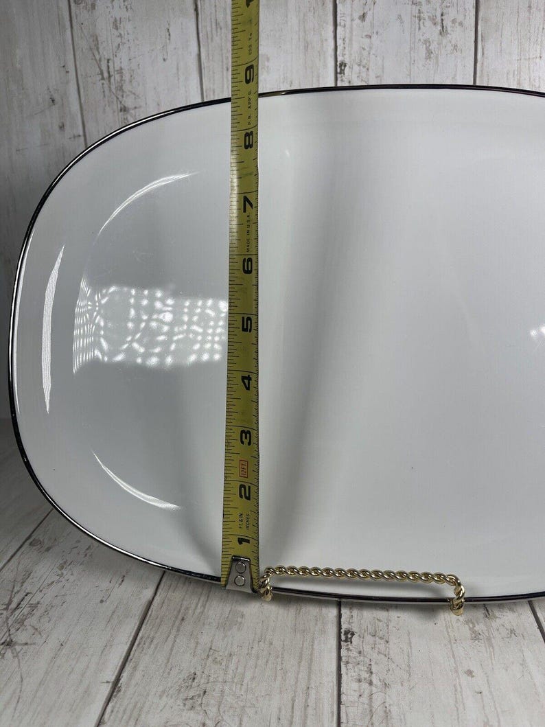 Princess House Princess Heritage Chop Platter White With Platinum Rim ...