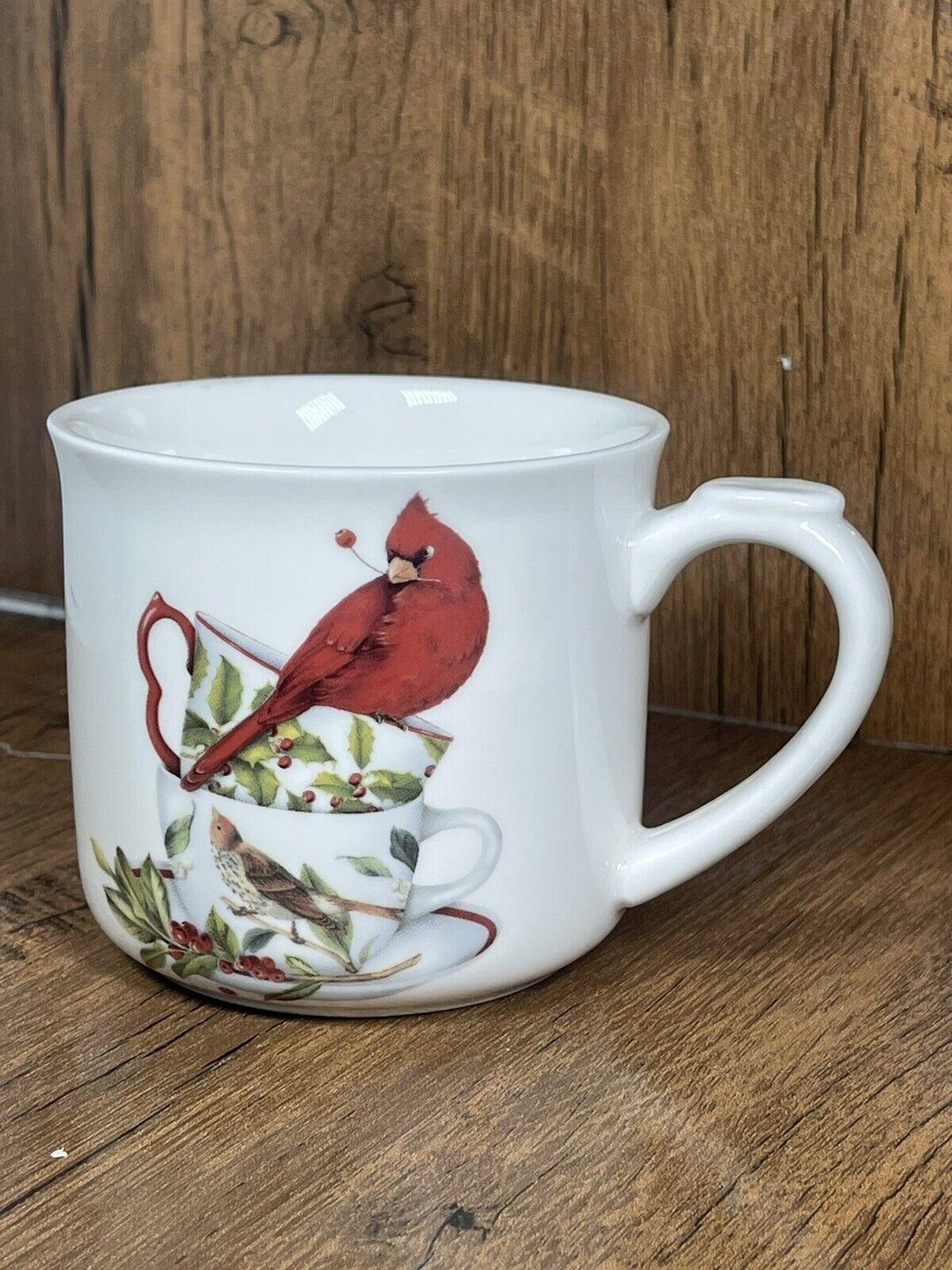 Creative Co-op Mug With Cardinal Tea Cups Porcelain China Coffee Cup - Etsy