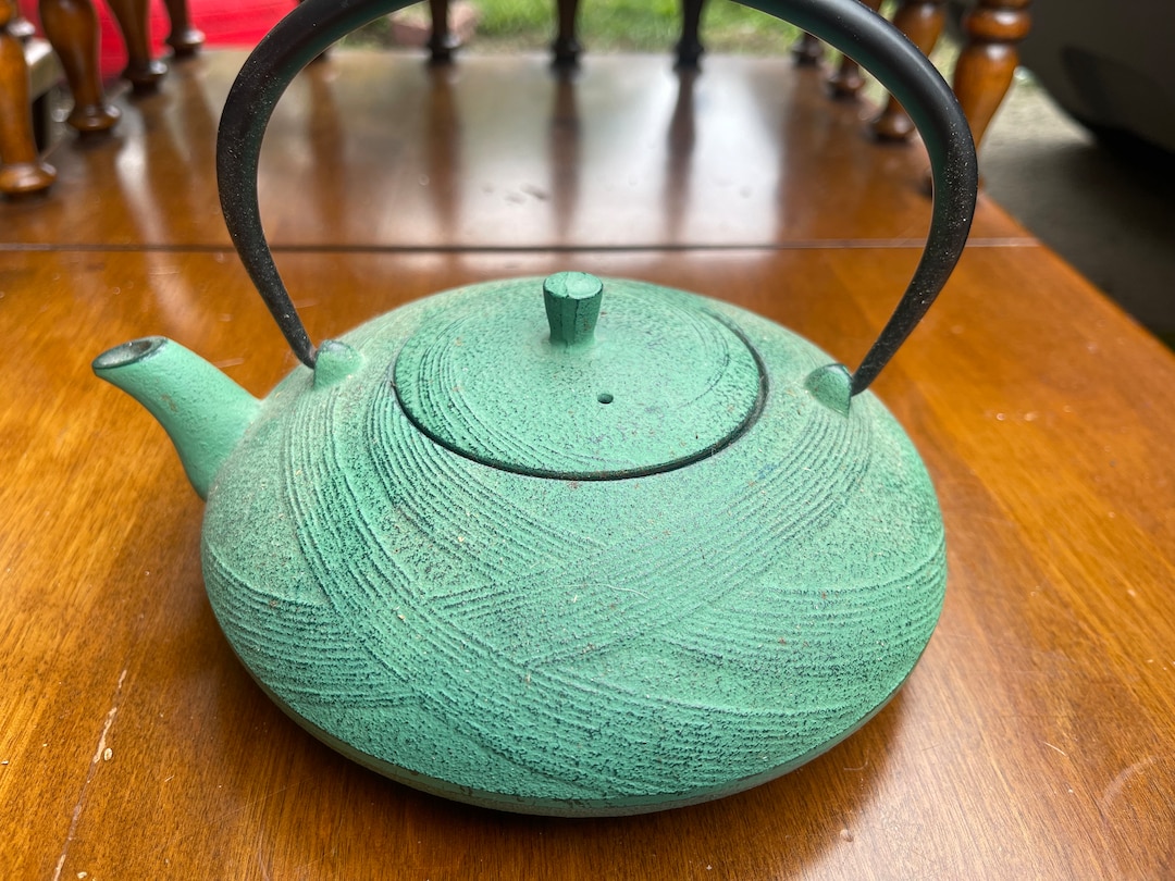 Japanese Tetsubin Cast Iron Teapot Tea Kettle Pot Teal Heavy - Etsy