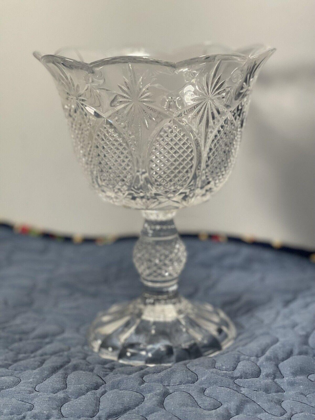 Oneida Crystal Footed Bowl 8 1/2" Tall - Etsy
