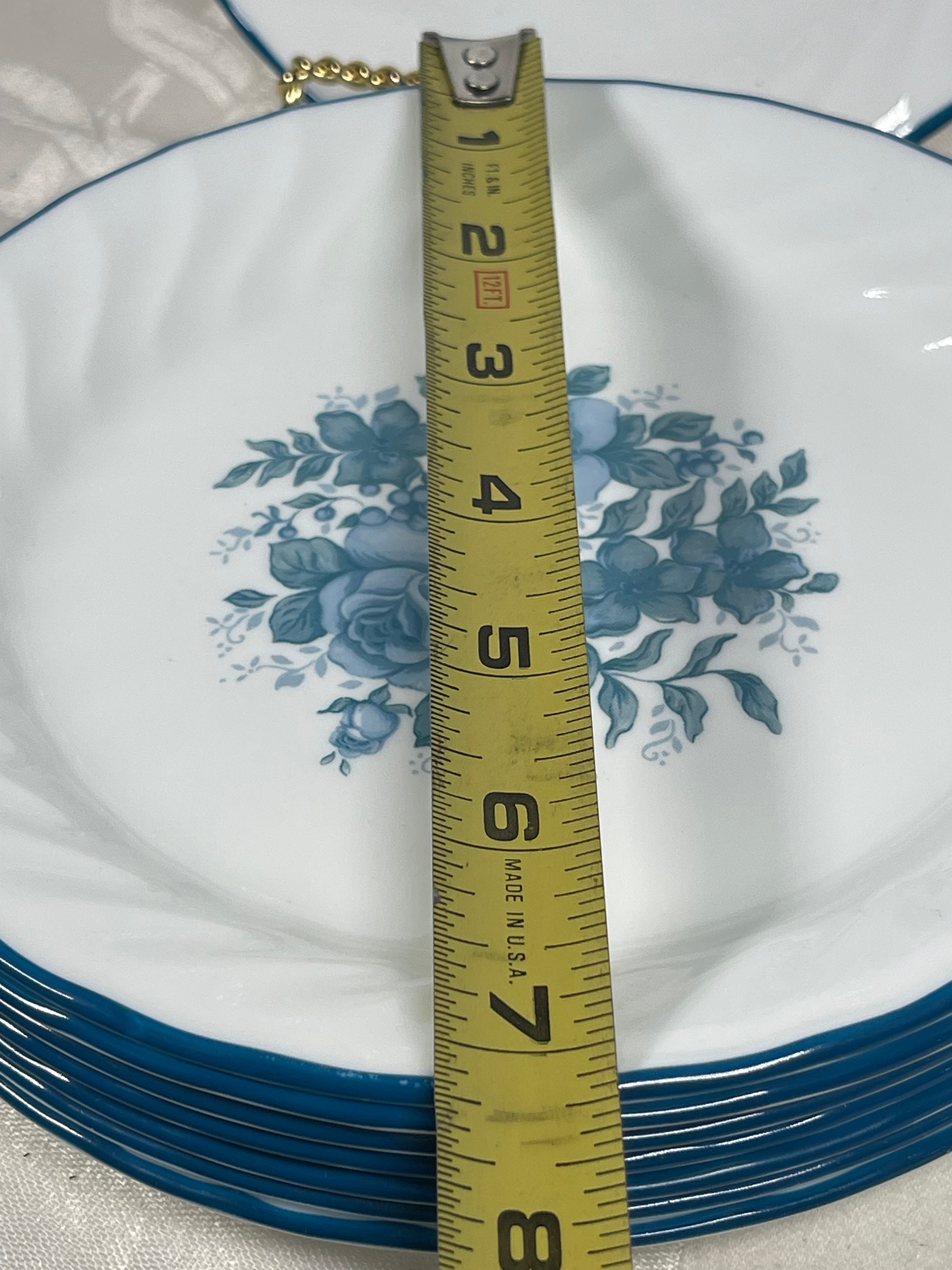 Vintage 8 Piece Corelle Blue Velvet Rose Salad/dessert Plate - Etsy
