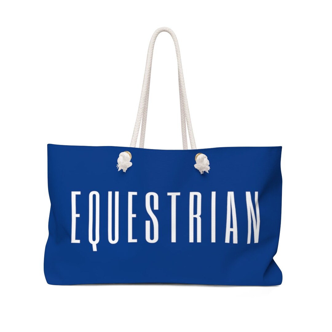 Equestrian Weekender Bag, Blue Tote, Horse Show Bag, Horseback Riding ...