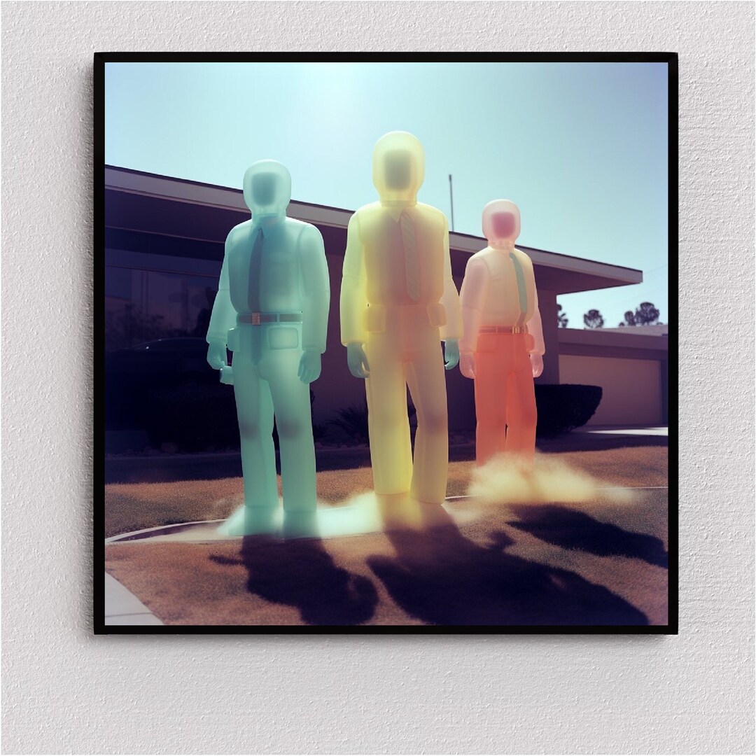 Plastic Pastel Business People in 1960s Suburbia - Vintage Art Print - Etsy