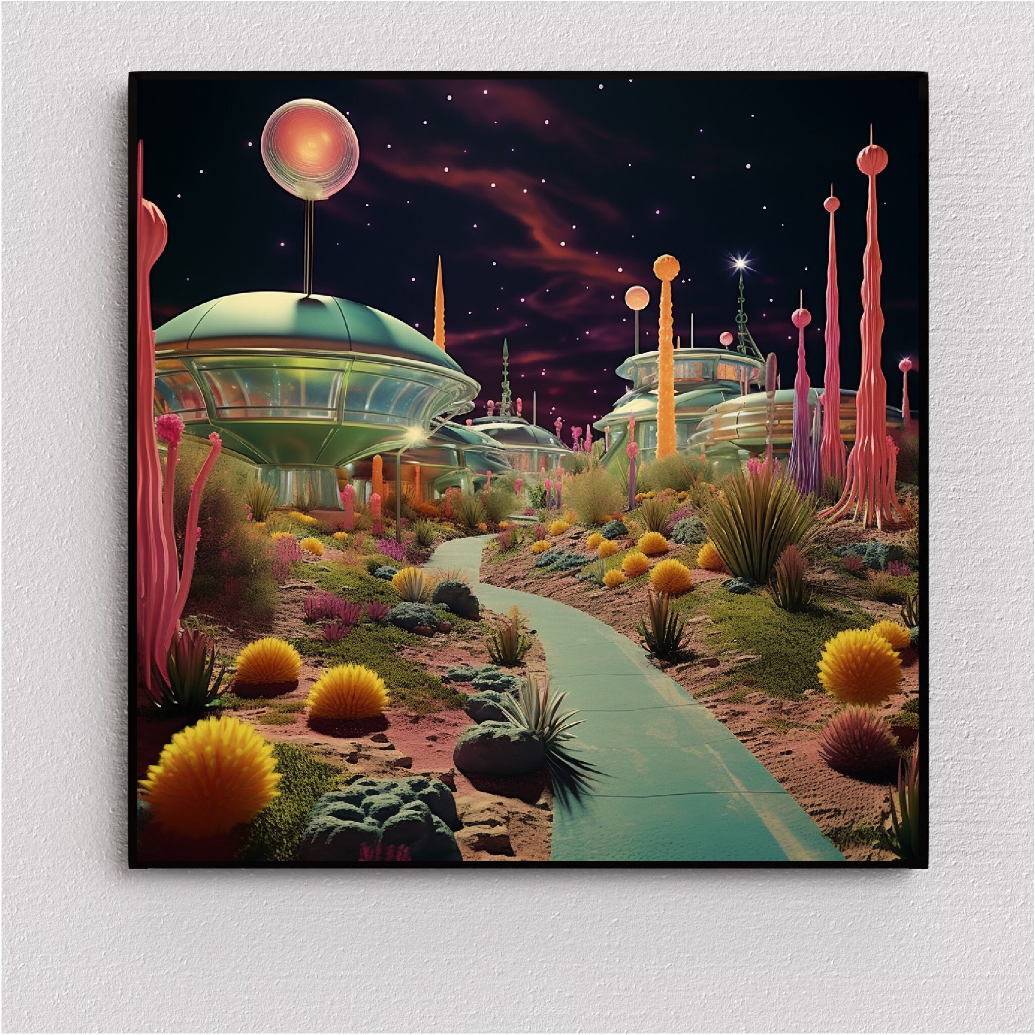 Futuristic 1960s Suburbia in the Desert Art Printable Downloads ...
