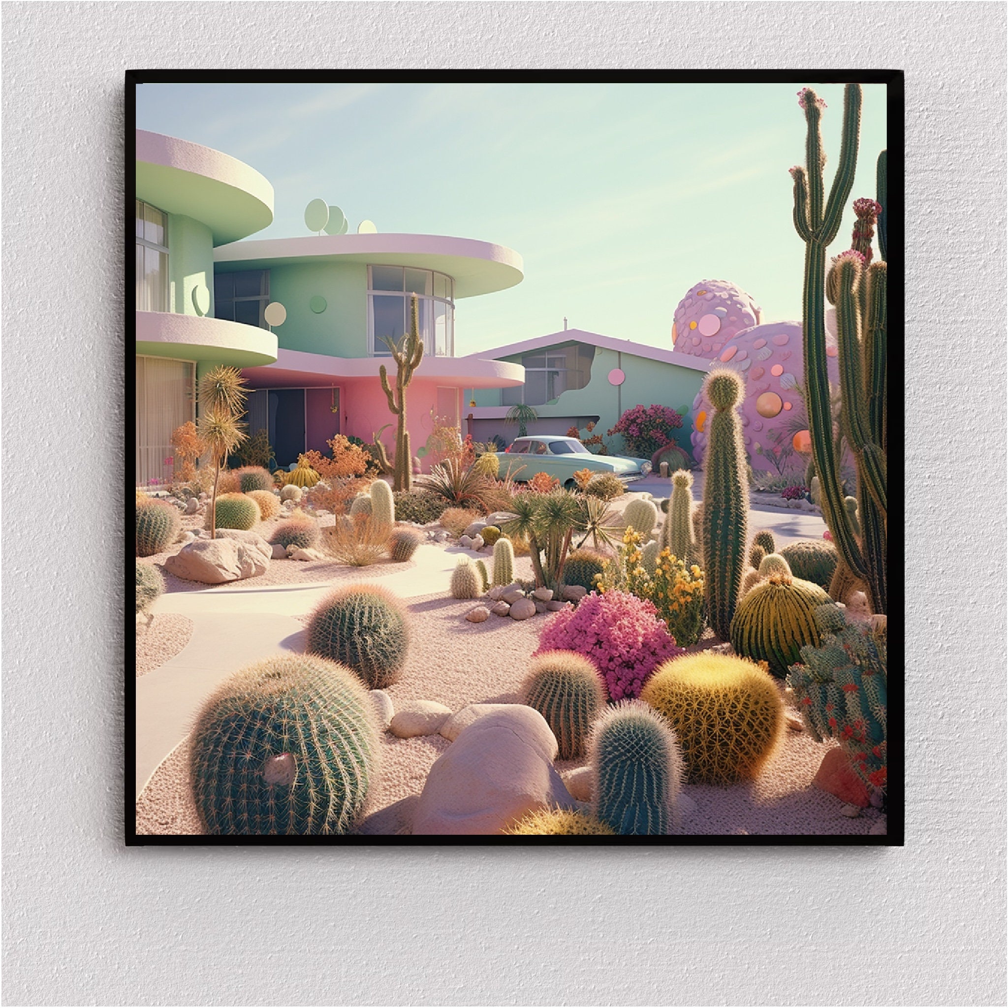 Futuristic 1960s Suburbia in the Desert Art Printable Downloads ...