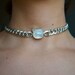 Kitty Cat Chunky Curb Chain Necklace / Choker With Sterling Silver Curb ...