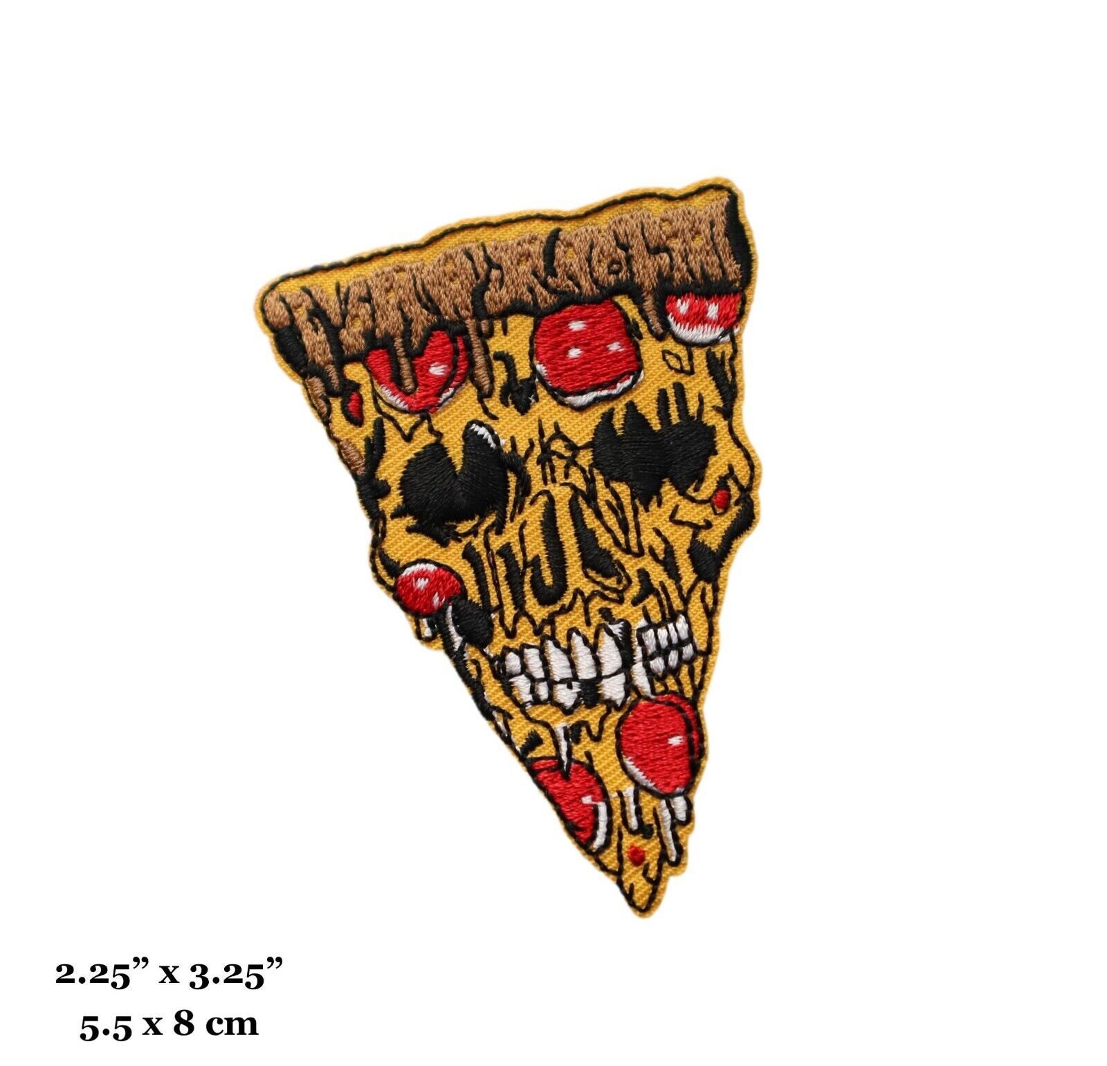 Skeleton Skull Melting Pizza Slice Embroidered Iron on Patch - Etsy
