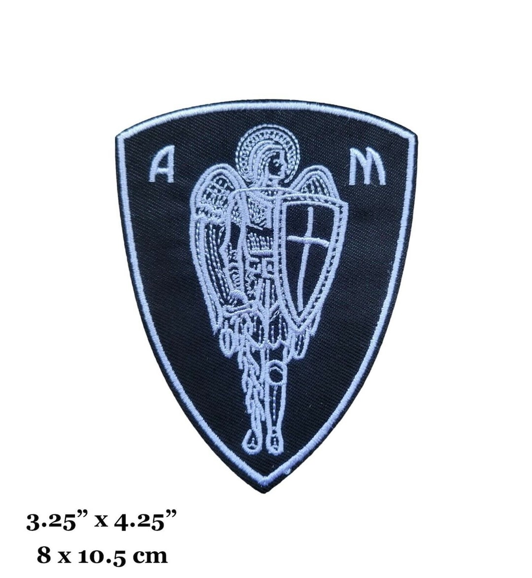 Archangel Saint Michael Angel Guardian Shield Logo Embroidered Iron on ...