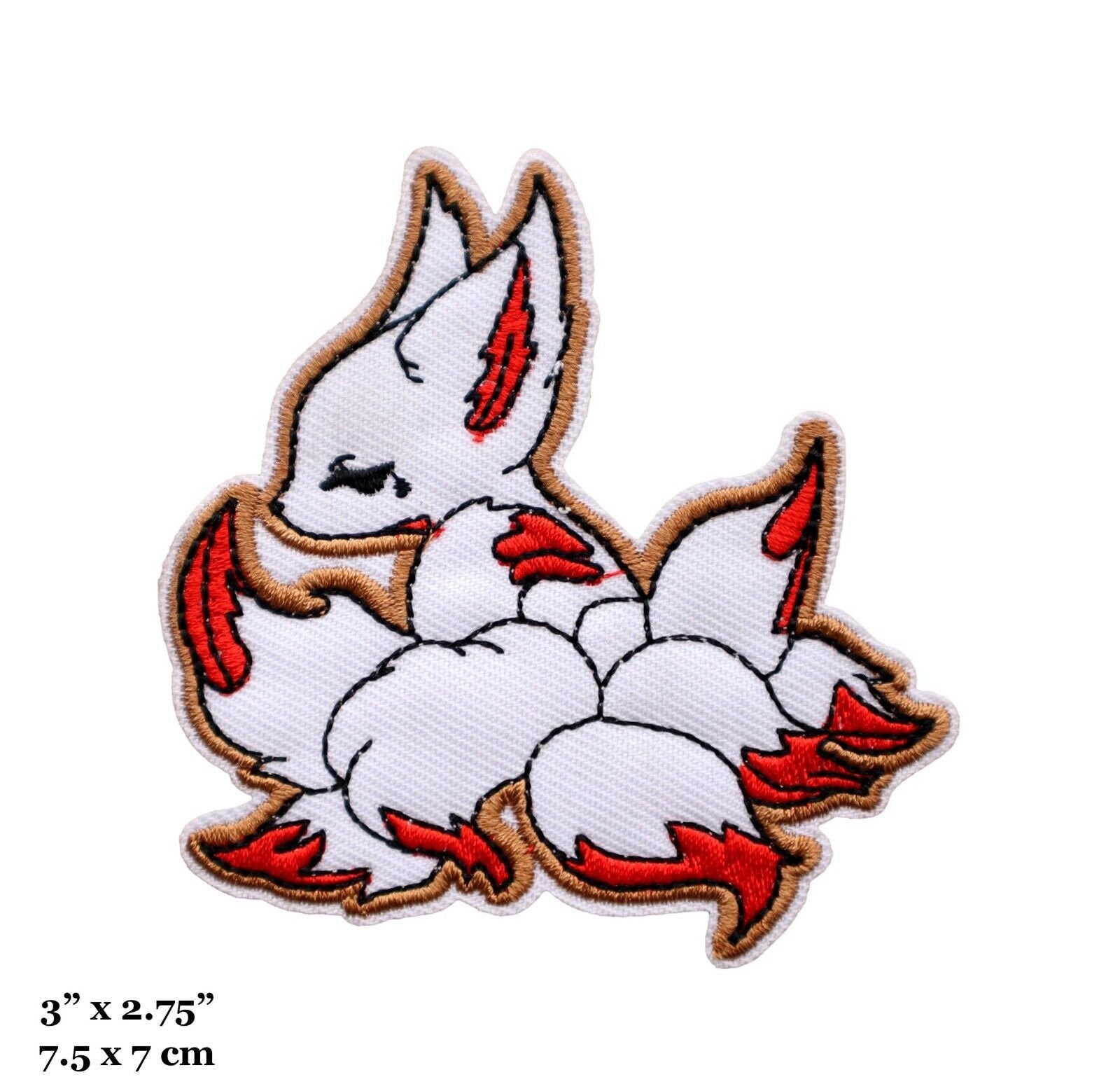 Cute White Kitsune Nine Tailed Fox Mythological Spirit Etsy