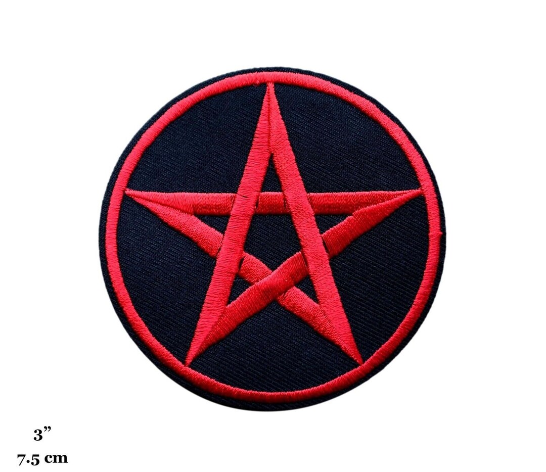 Pentagram Pentacle Wiccan Sign Symbol Red Black Embroidered Iron on Patch - Etsy
