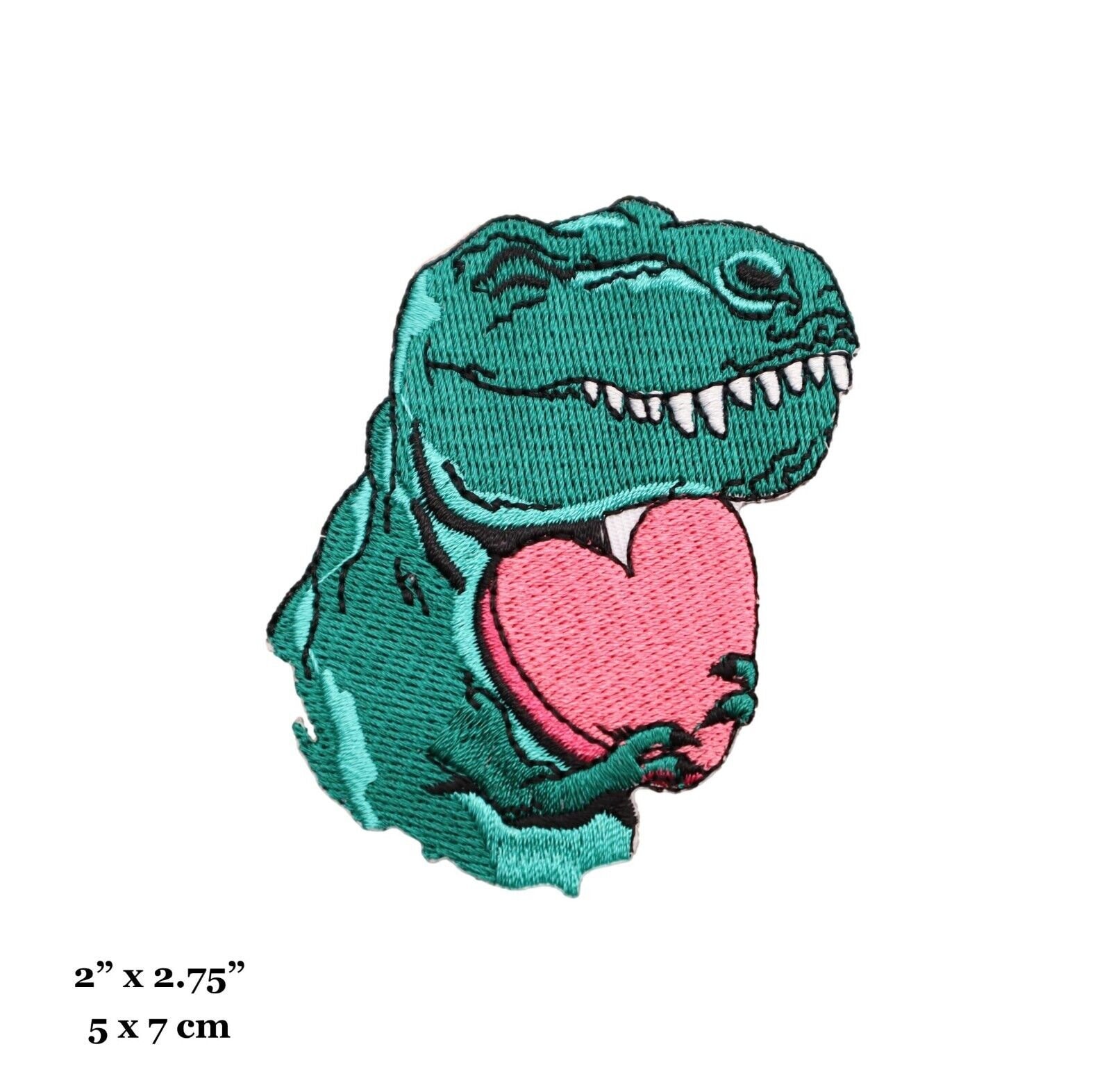T-rex Dinosaur Holding Heart Love Cute Funny Embroidered Iron on Patch ...