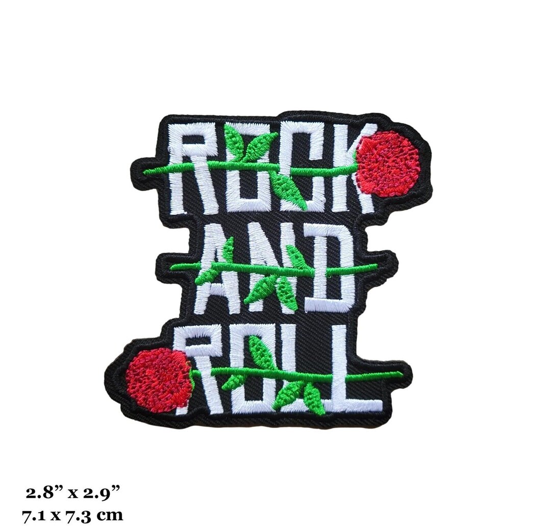 Rock and Roll Rock Music Roses Logo Black Embroidered Iron on Patch - Etsy