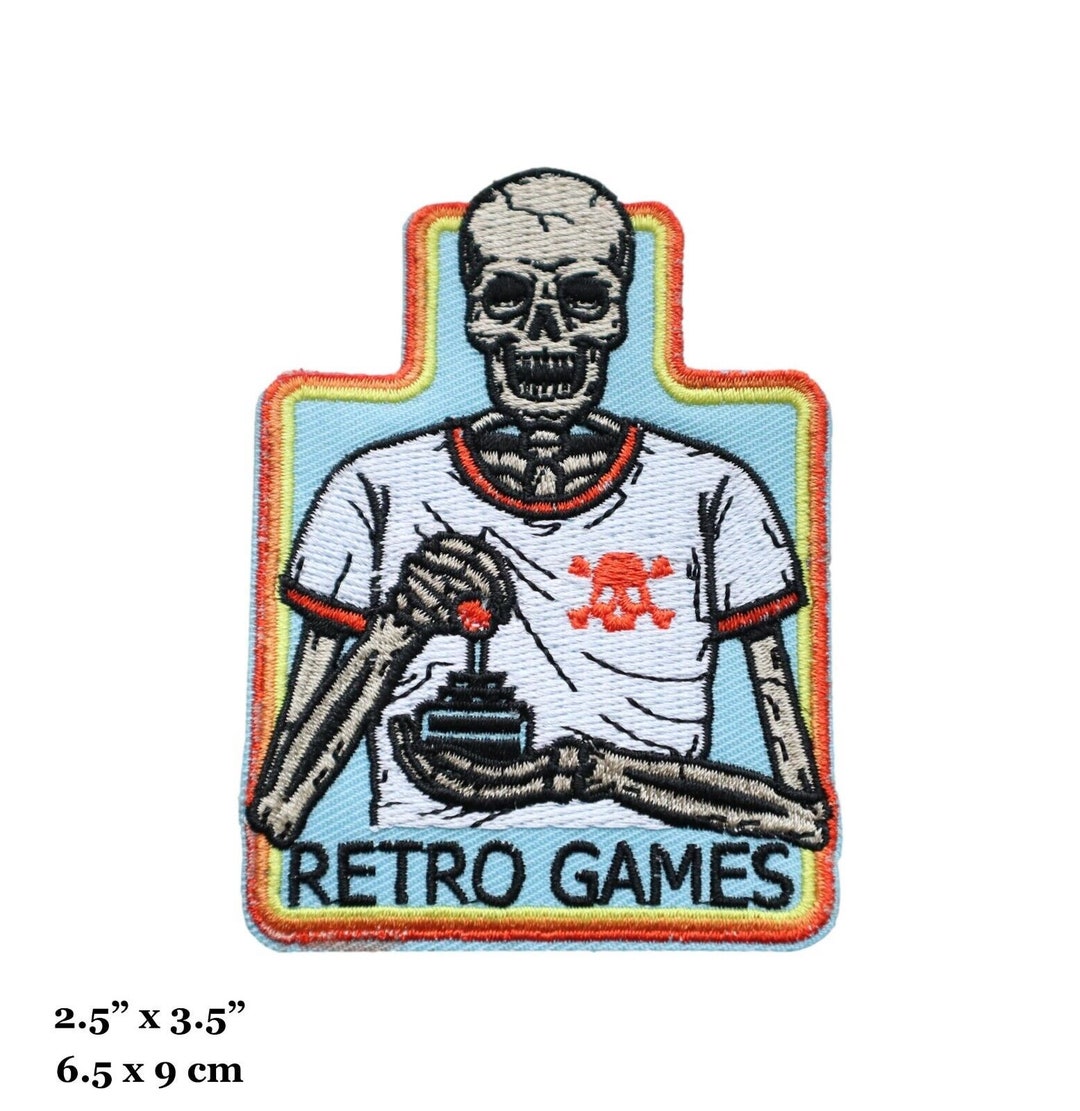 Skeleton Vintage Arcade Retro Games 90's Kids Embroidered - Etsy